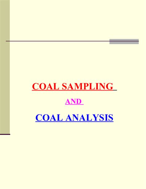 Ppt Coal Sampling Analysis