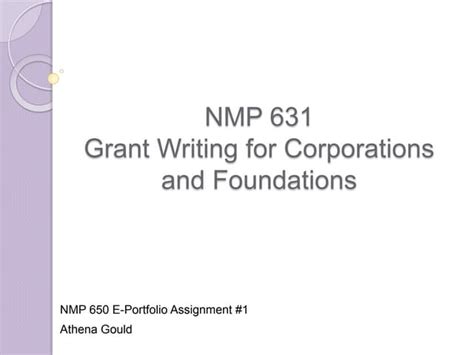 Nmp 650 E Portfolio Assignment 1 A Gould Ppt