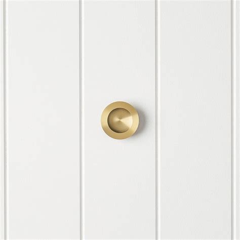 Flush Pull Round Brushed Brass Yabby