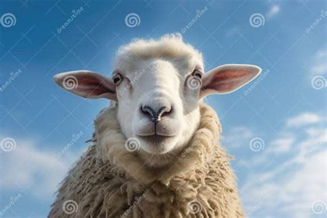 A Sheep, Flying Sheep on Blue Sky Background. Generative AI Stock ...