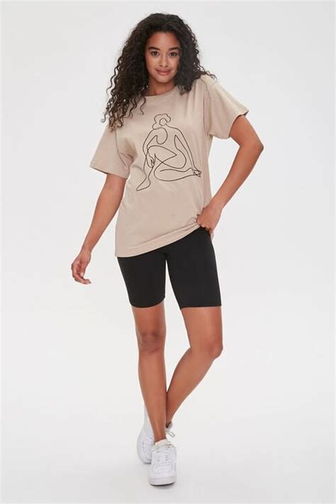 Forever 21 Woman Line Art Graphic Tee The Best International Womens