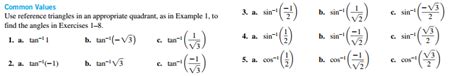 solved common values use reference triangles in an