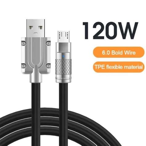 W A Super Fast Android Charger Zinc Alloy Liquid Silicone Cable Fast Charging USB Cable