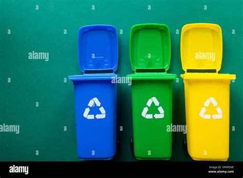 Miniature Trash Cans Segregation Of Garbage Different Colors