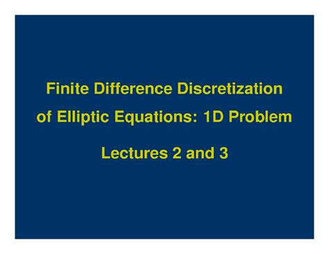 Solution Finite Difference Discretization Of Elliptic Equations Fdm