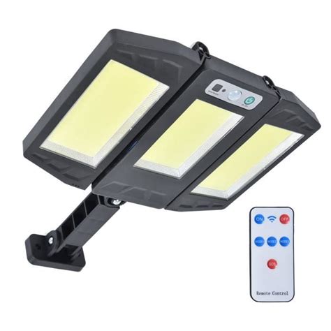 Keenso réverbère solaire COB lumière solaire détecteur de mouvement télécommande lampadaire
