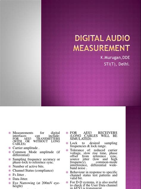 Digital Audio Measurement Pdf Digital Audio Computer Engineering