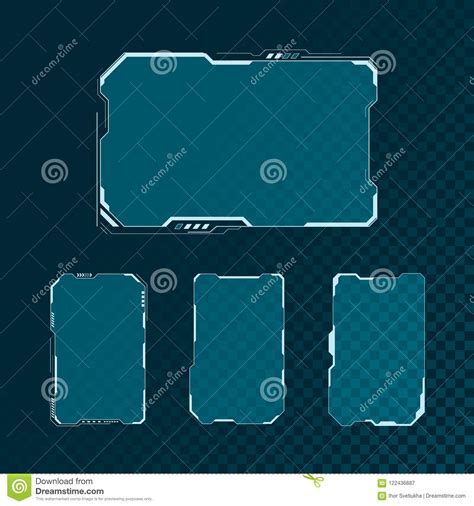 Hud Futuristic User Interface Screen Elements Set Abstract Control Panel Layout Design Sci Fi