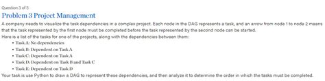 Solved Question 3 Of 5Problem 3 Project ManagementA Chegg