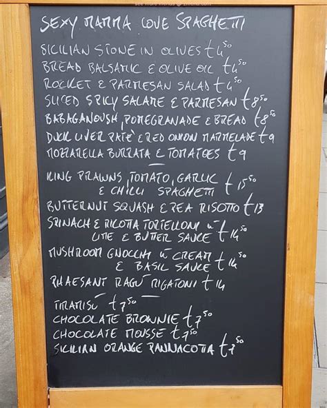 Menu At Sexy Mamma Love Spaghetti Restaurant Nottingham