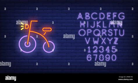 Retro Bicycle Neon Sign Stock Vector Image And Art Alamy