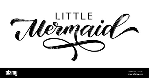 Little Mermaid Text Logo Little Mermaid Word Vector Illustration Calligraphy Text Little