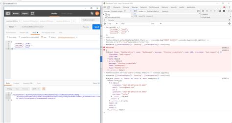 node js feathers authentication via post works but socket doesn t