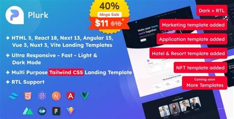 Plurk 12 August 2023 Tailwind Css Multipurpose Landing Templates Nulled