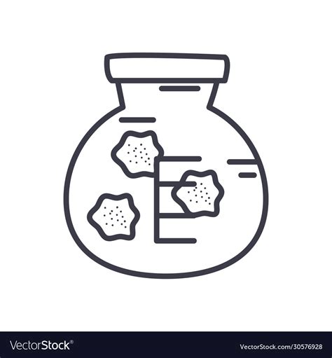 Science Flask With Virus Icon Line Style Vector Image