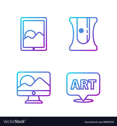 Set Line Speech Bubble With Text Art Computer Vector Image