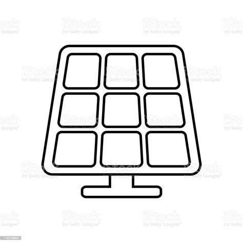 太陽能電池圖示具有移動概念和 Web 應用名稱的技術元素圖示細線太陽能電池圖示可用於網路和移動白色背景上的高級圖示向量圖形及更多俄羅斯圖片