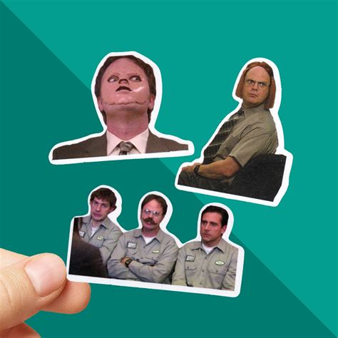 Dwight Cpr Leather Face The Office Sticker 3 Pcs Funny Etsy