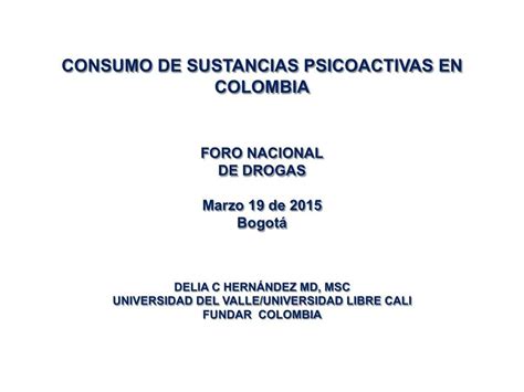 Consumo De Sustancias Psicoactivas En Colombia Diana Udocz