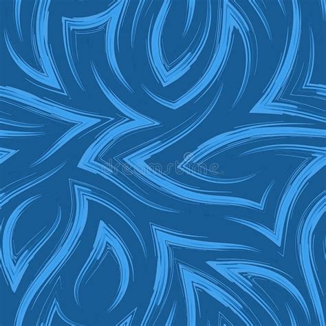 Stock Seamless Vector Pattern Of Blue Torn Lines And Spirals On A Nautical Background Texture