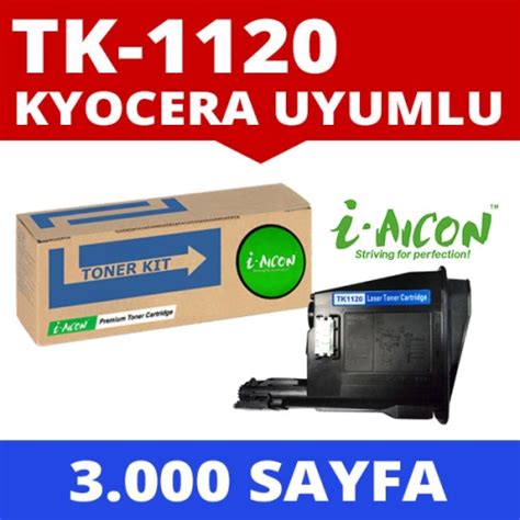 I-AICON C-K-TK1120 KYOCERA TK-1120 3000 Sayfa SİYAH-BEYAZ MUADIL Lazer ...