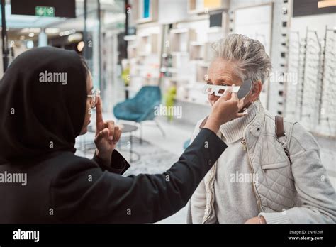 Optometry Islamic Woman And Customer In Store Glasses And Healthcare