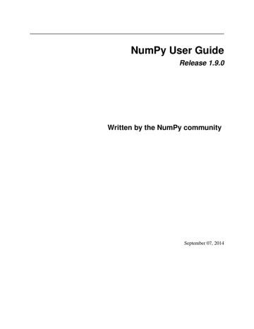 Numpy User Guide Manualzz
