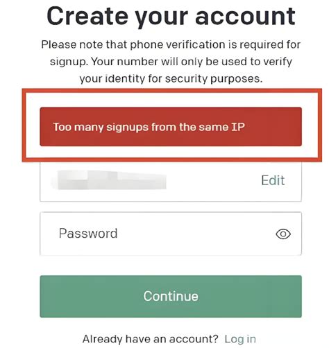 登录chatgpt提示“too Many Signups From The Same Ip”错误