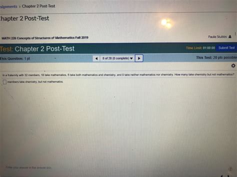 Solved Signments Chapter 2 Post Test Hapter 2 Post Test Math