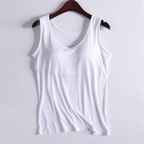 Nrmvnmi Pajamas Tops For Womens Modal Built In Bra Padded Camisole Yoga