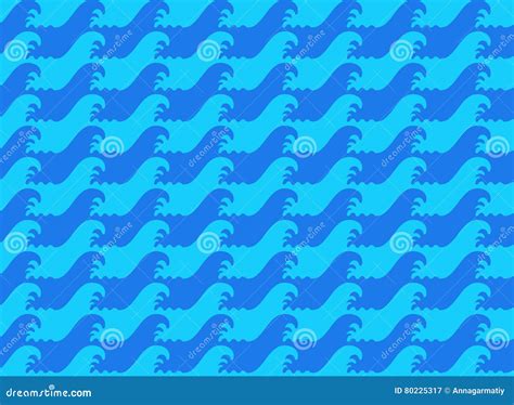 Wave Seamless Pattern Stock Vector Illustration Of Summer 80225317