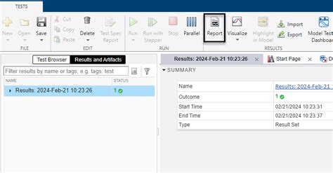 Customize Test Results Reports MATLAB Simulink