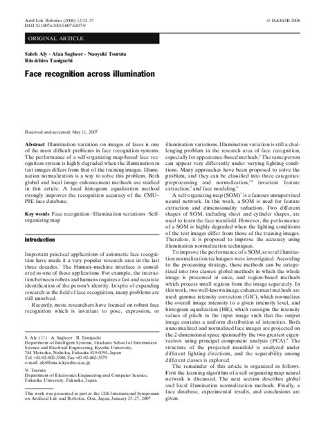 Pdf Face Recognition Across Illumination