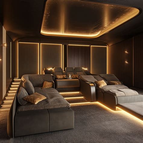 Luxury Home Theater With Voice Activated Lighting Luxury Home Theater