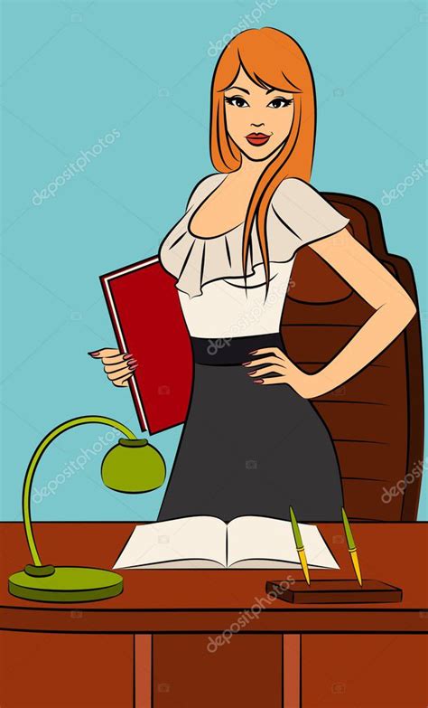 Beautiful Business Women In Office Stock Illustration By ©forewer 7901383