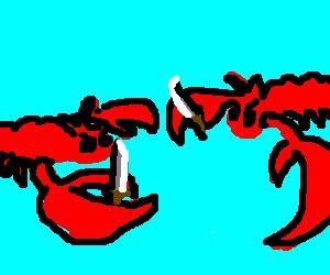 Lobster Knife Fight Drawception