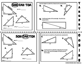 Trig Ratios SOH CAH TOA Foldable By Middle Math Madness TPT