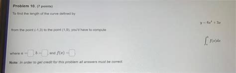 Solved Problem 10 7 Points To Find The Length Of The