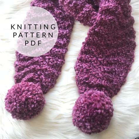 Knitting Pattern Zig Zag Chunky Scarf Etsy
