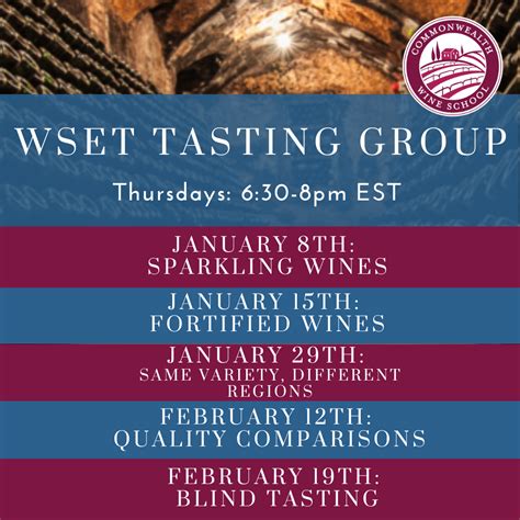 Wset Tasting Group Jan Feb 2026 — Commonwealth Wine School Wine