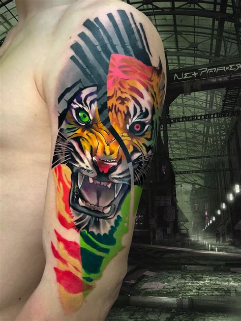 Colorful Tiger Tattoo