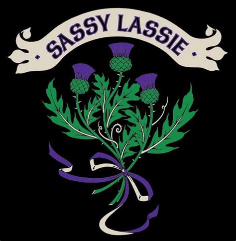 Sassy Lassie Ladies V Neck T Shirts With Wild Scottish Thistles ⋆