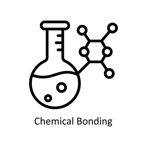 Chemical Bonding Vector Outline Icons Simple Stock Illustration Stock