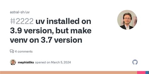Uv Installed On Version But Make Venv On Version Issue