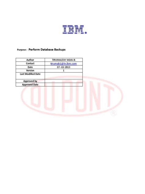 Perform Database Backups Pdf Backup Databases