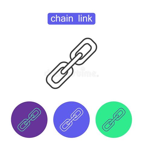 Chain Link Outline Icons Set Stock Vector Illustration Of Cloud