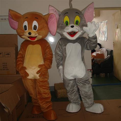 Tom Cat Mascot And Jerry Mouse Mascot Costume Adult Size Mascot Costume