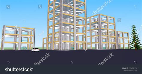 3d Render Empty Framework Tower Building 库存插图 1734082172 Shutterstock