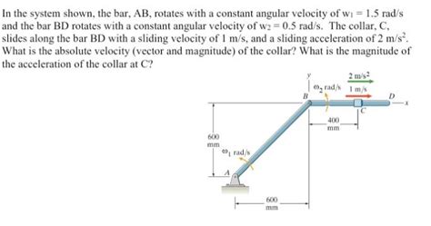 Solved In The System Shown The Bar AB Rotates With A Chegg