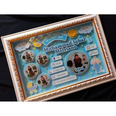 Jual Biodata Bayi 3D 15R Papan Nama Bayi Biodata Pop Up Bingkai